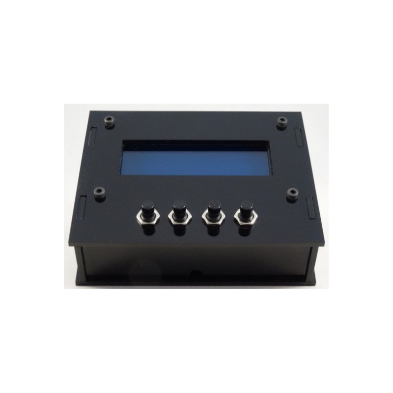 Black 4 x 20 Display housing with 4 buttons
