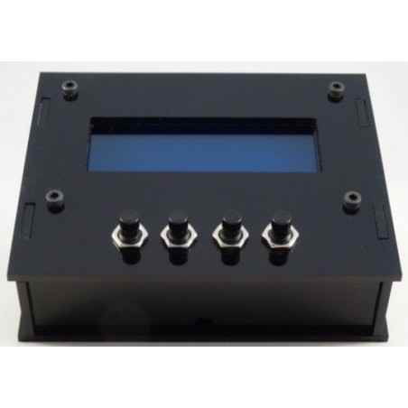 Black 4 x 20 Display housing with 4 buttons